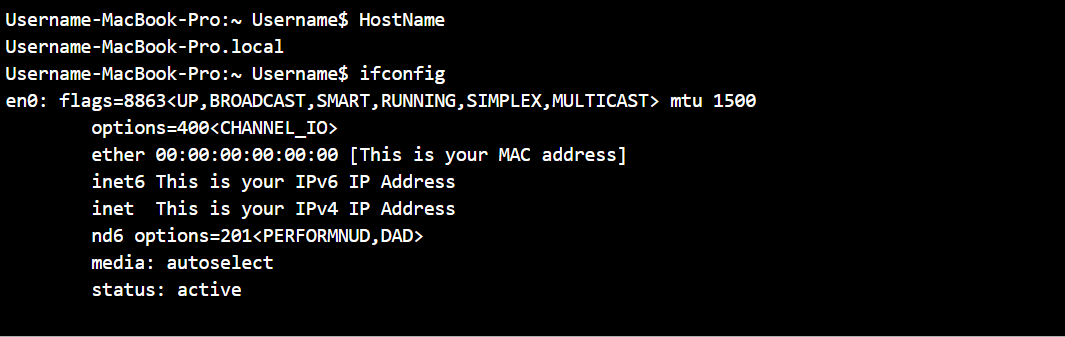 Finding your HostName and MAC address